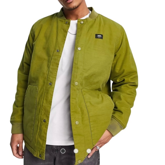 Vans | Jackets & Coats | Vans Trippy Outdoor Jacket Puffer Coat Green Mens Bomber Khaki Size ...